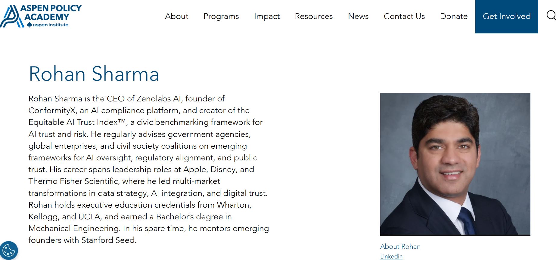 Zenolabs CEO Rohan Sharma Named Aspen INSTITUTE CIVIC AI Fellow ...